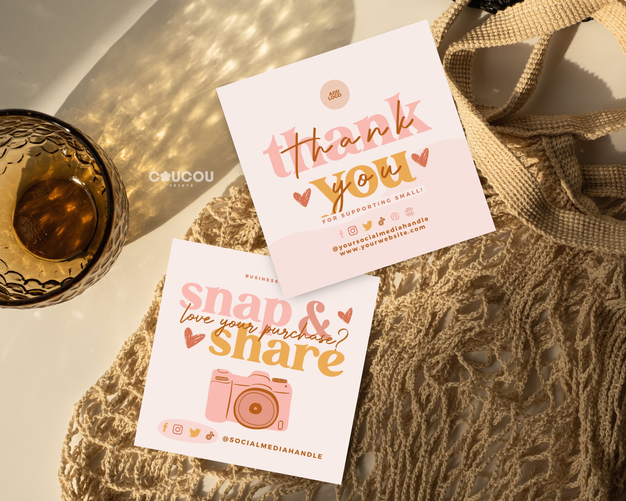 Printable Snap and Share Card Template, Editable Social Media Card ...