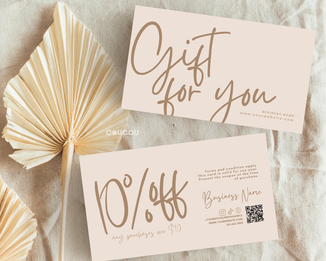 Editable Coupon Card Template, Business Coupon Canva Card, Printable ...