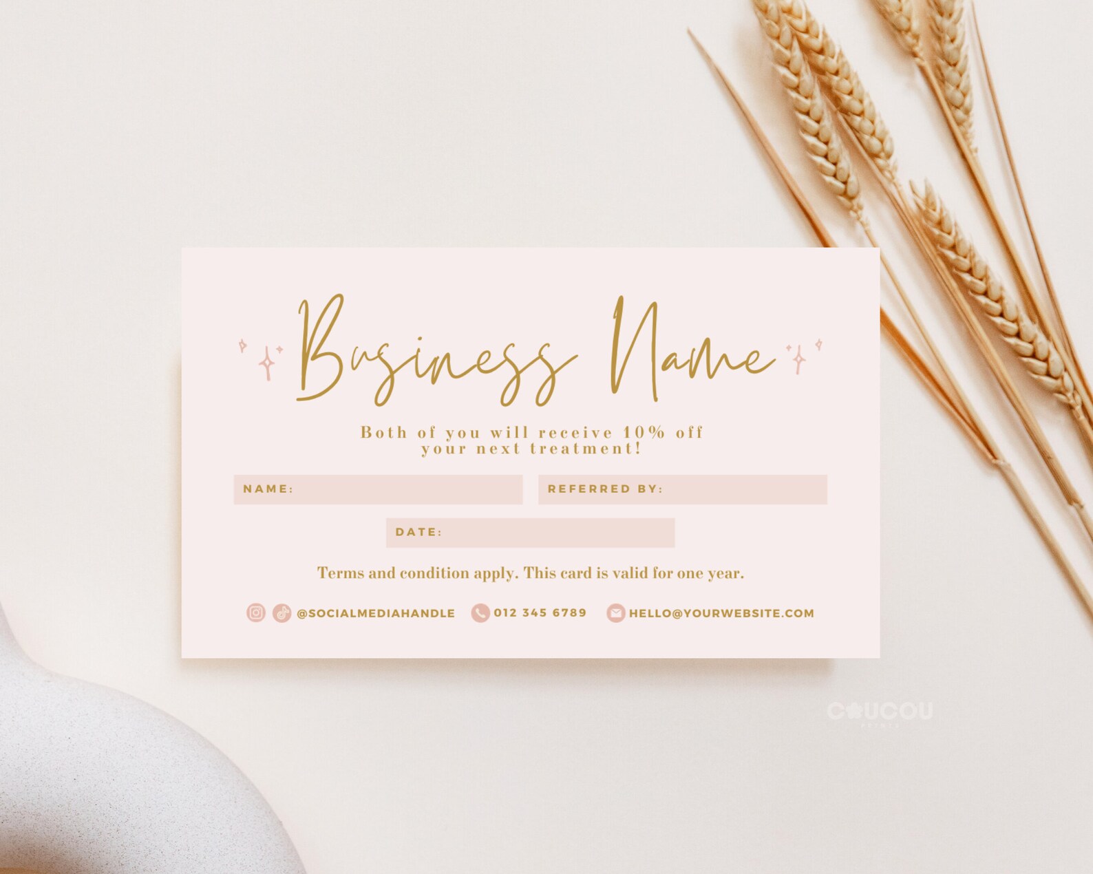 Printable Referral Card Template, Editable Refer a Friend Card, Salon ...