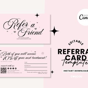 Referral Card Template, Printable Refer a Friend Template, Loyalty ...