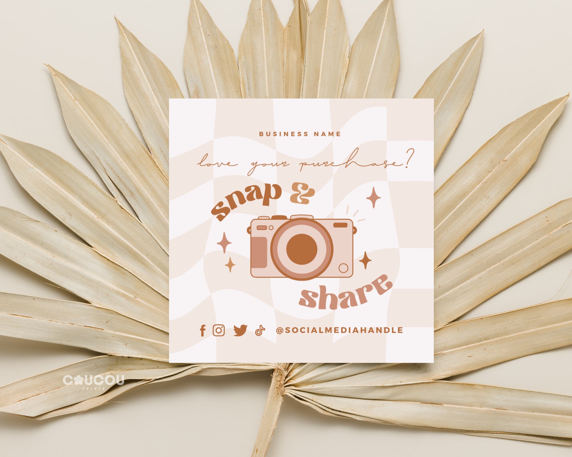 Retro Snap and Share Card Template, Editable Social Media Card, DIY ...