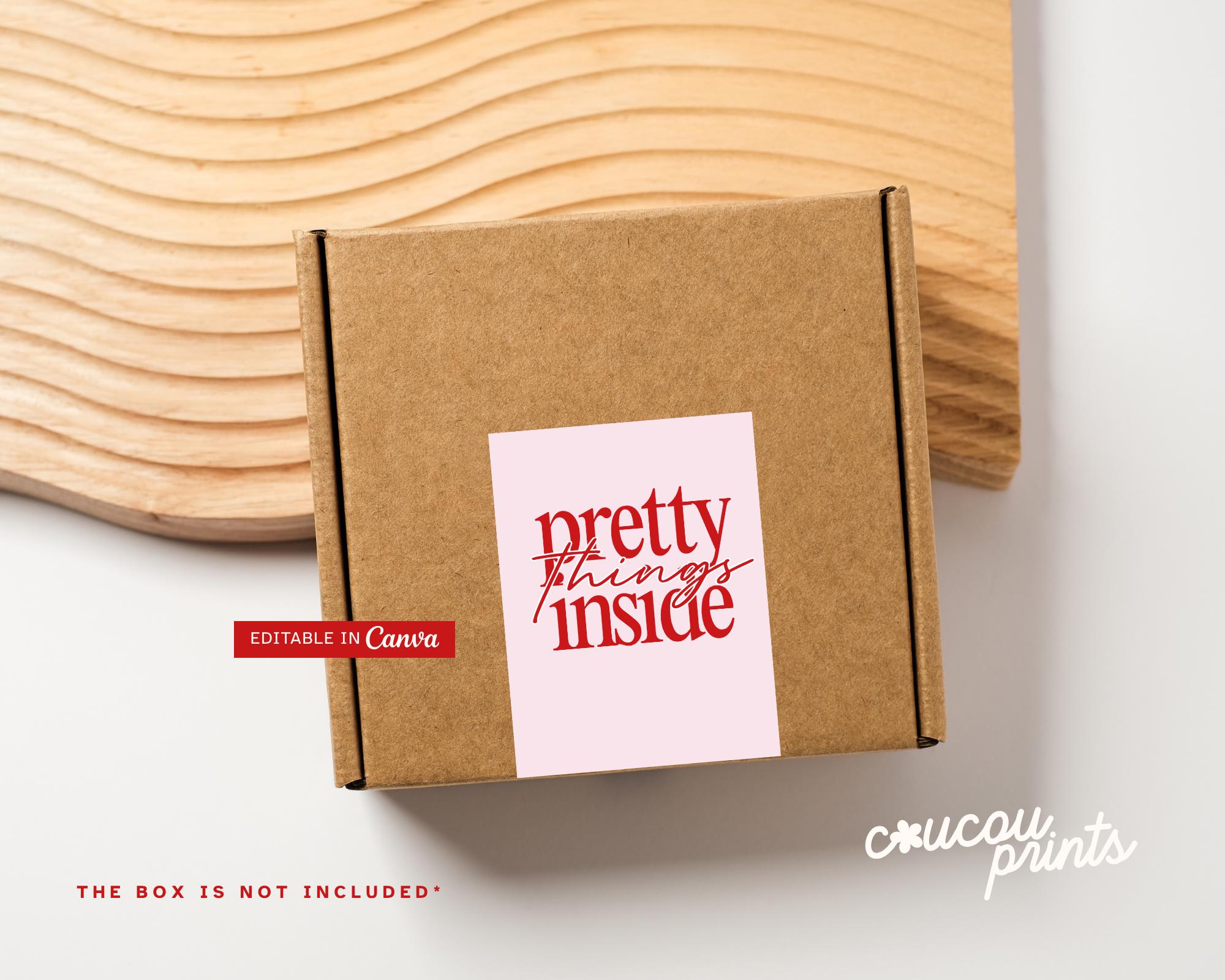 Box Label Template Canva, Editable Box Seal Label Design, Custom ...