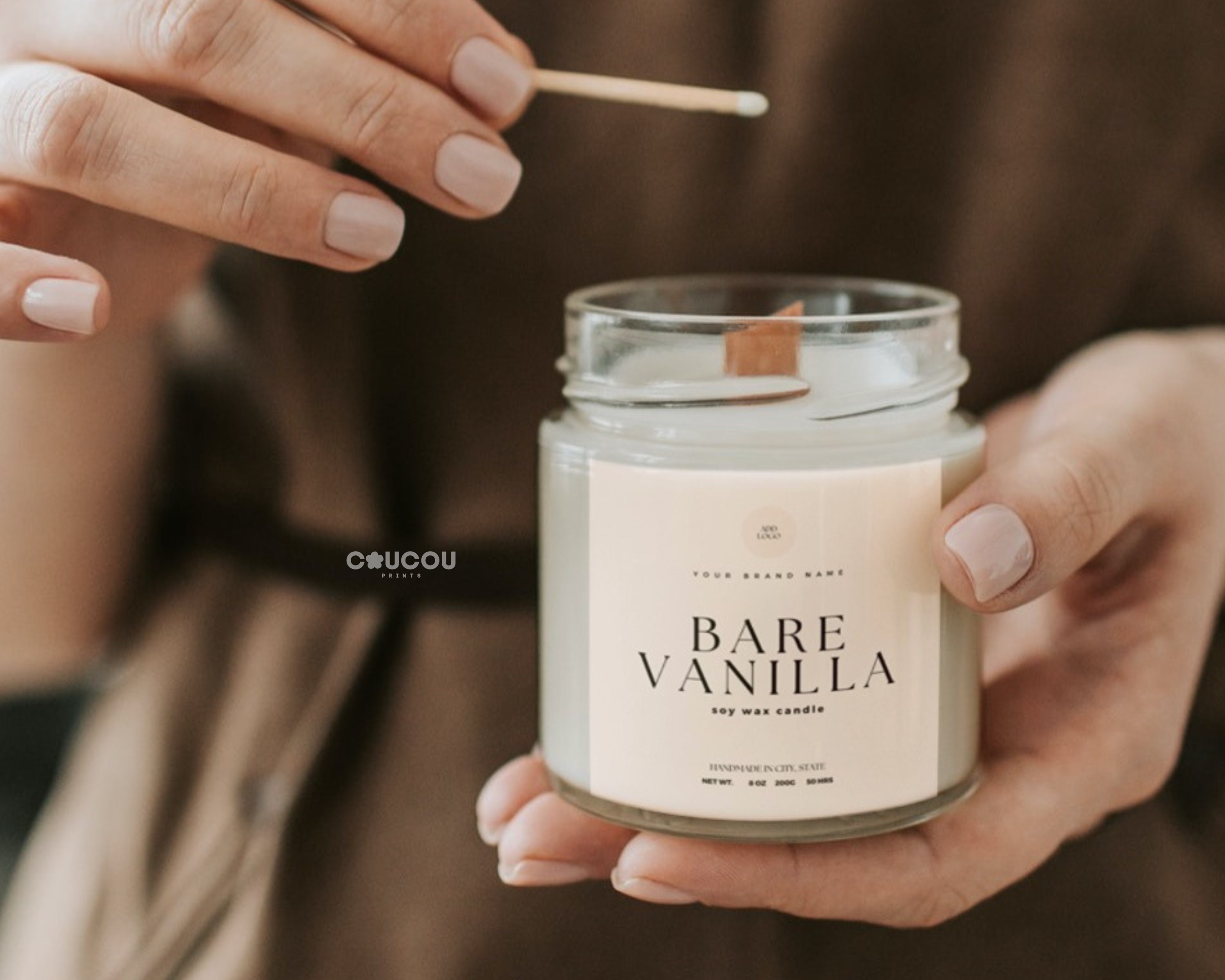 Editable Candle Label Template, Modern Candle Label Designs, Printable ...