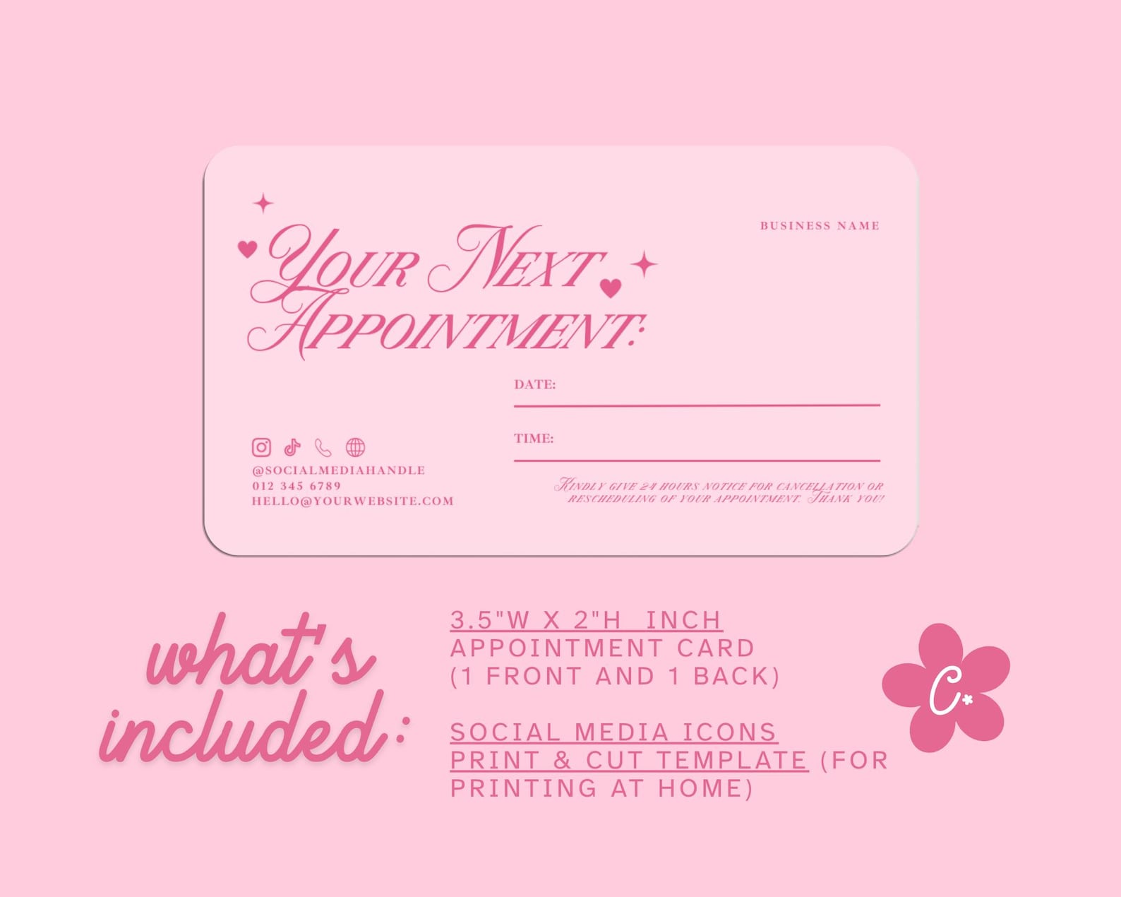 Appointment Reminder Card Template, Custom Next Appointment Card Design ...