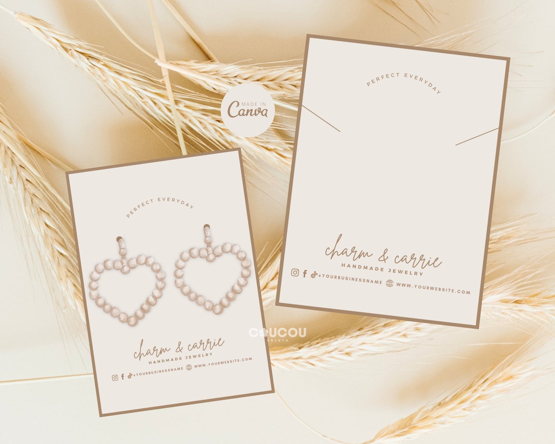 Editable Minimal Jewelry Display Card, Necklace Display Card, Printable ...