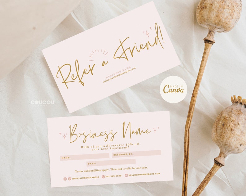 Printable Referral Card Template, Editable Refer a Friend Card, Salon ...