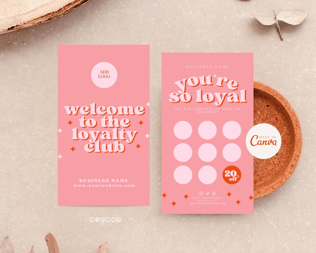 Loyalty Card Template, Editable Loyalty Rewards Card Design, Customer ...