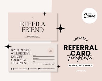 Editable Referral Card Template, Refer a Friend Template, Customer ...