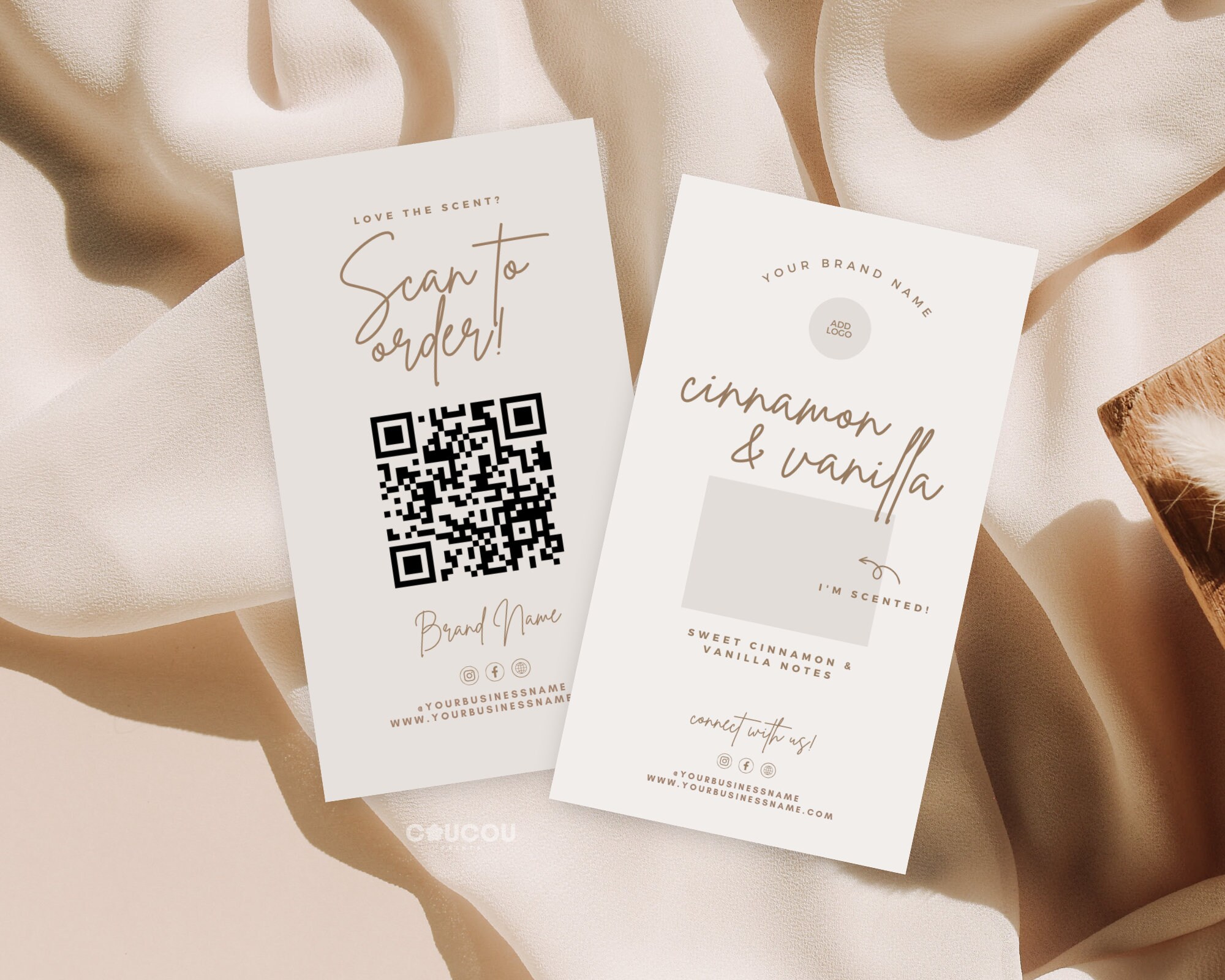 Candle Scent Card Template, Editable Candle Sample Cards, Fragrance ...