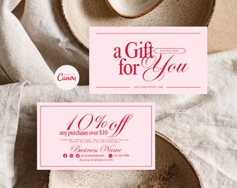 Printable Coupon Card Template, Editable Business Coupon Canva Card ...