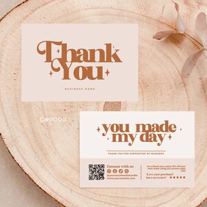 Small Business Thank You Card Template, Editable Thanks for Your ...