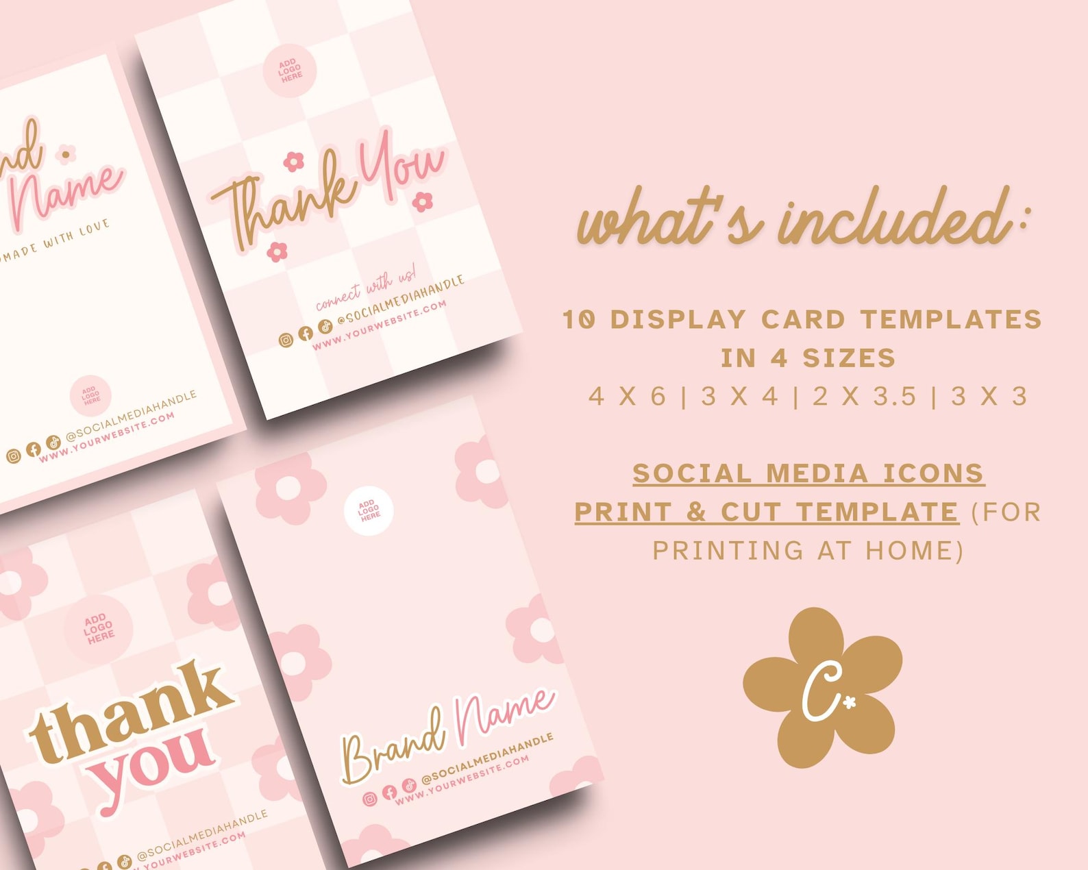Cute Display Card Templates Canva, DIY Jewelry Product Display Cards ...