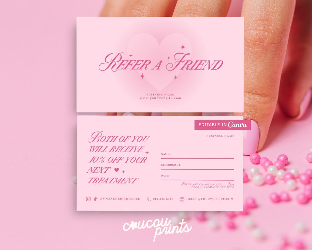 Referral Card Template, Printable Refer a Friend Template, Loyalty ...