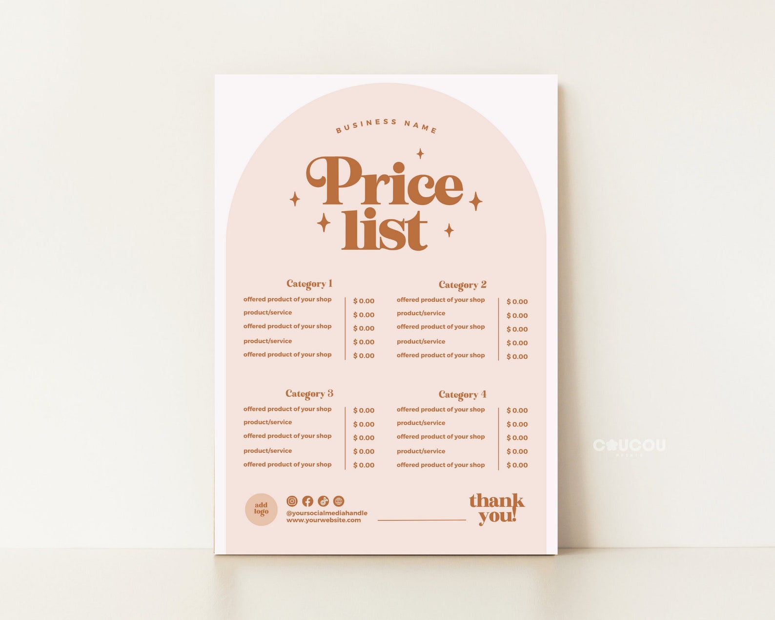 Retro Price List Template Canva, Editable Payment Sign, Printable Salon ...
