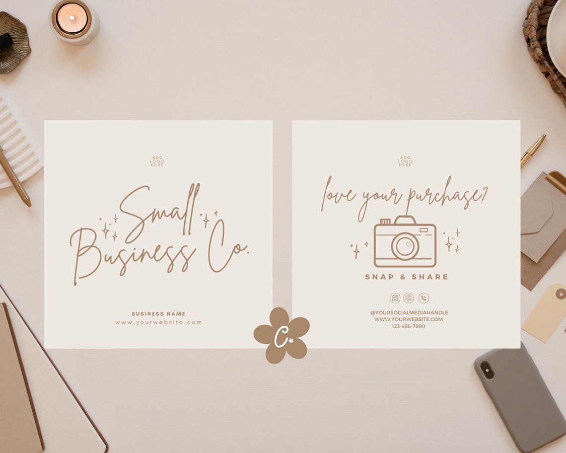 Editable Snap and Share Card Template, Social Media Card, Thank You ...