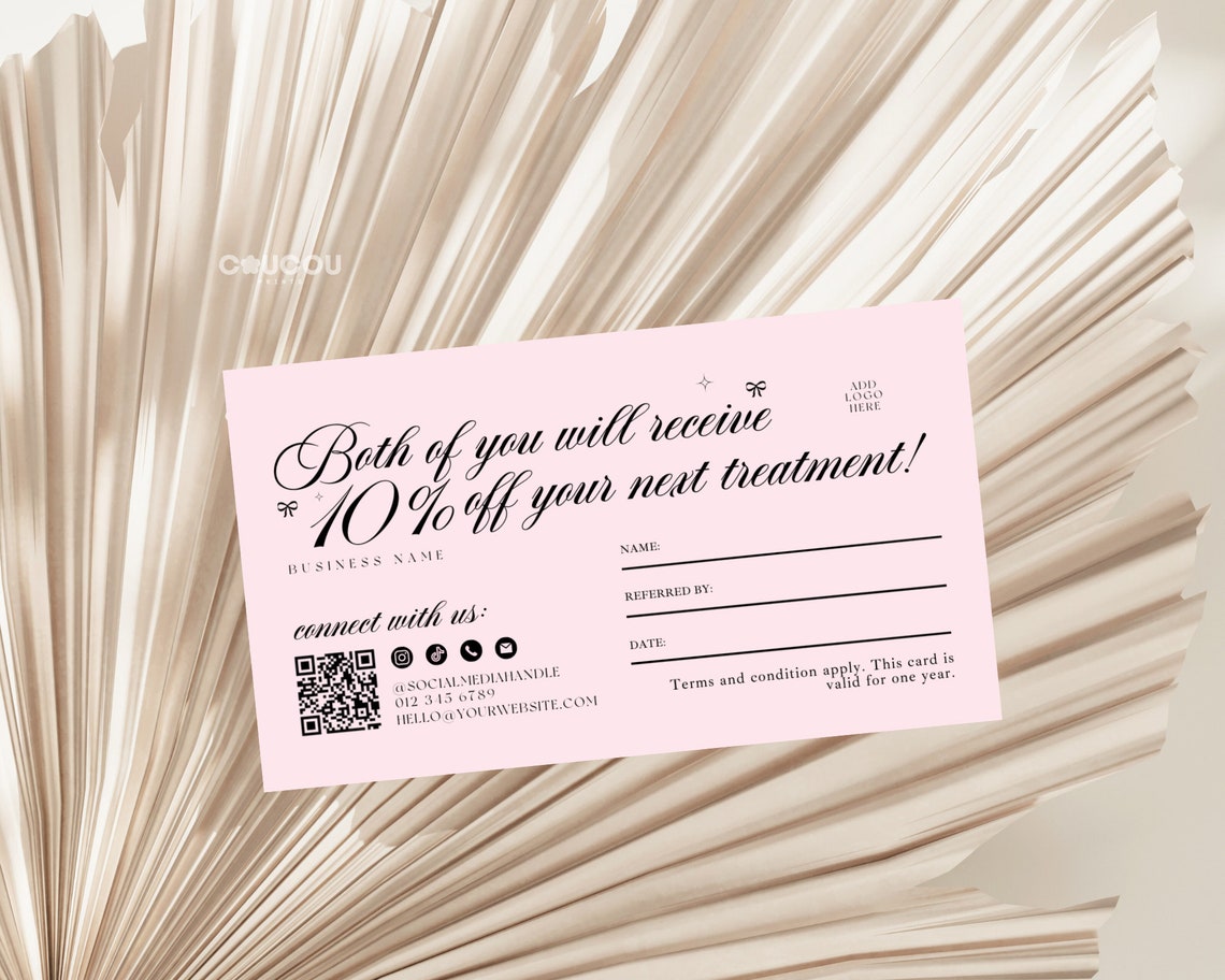 Referral Card Template, Printable Refer a Friend Template, Loyalty ...
