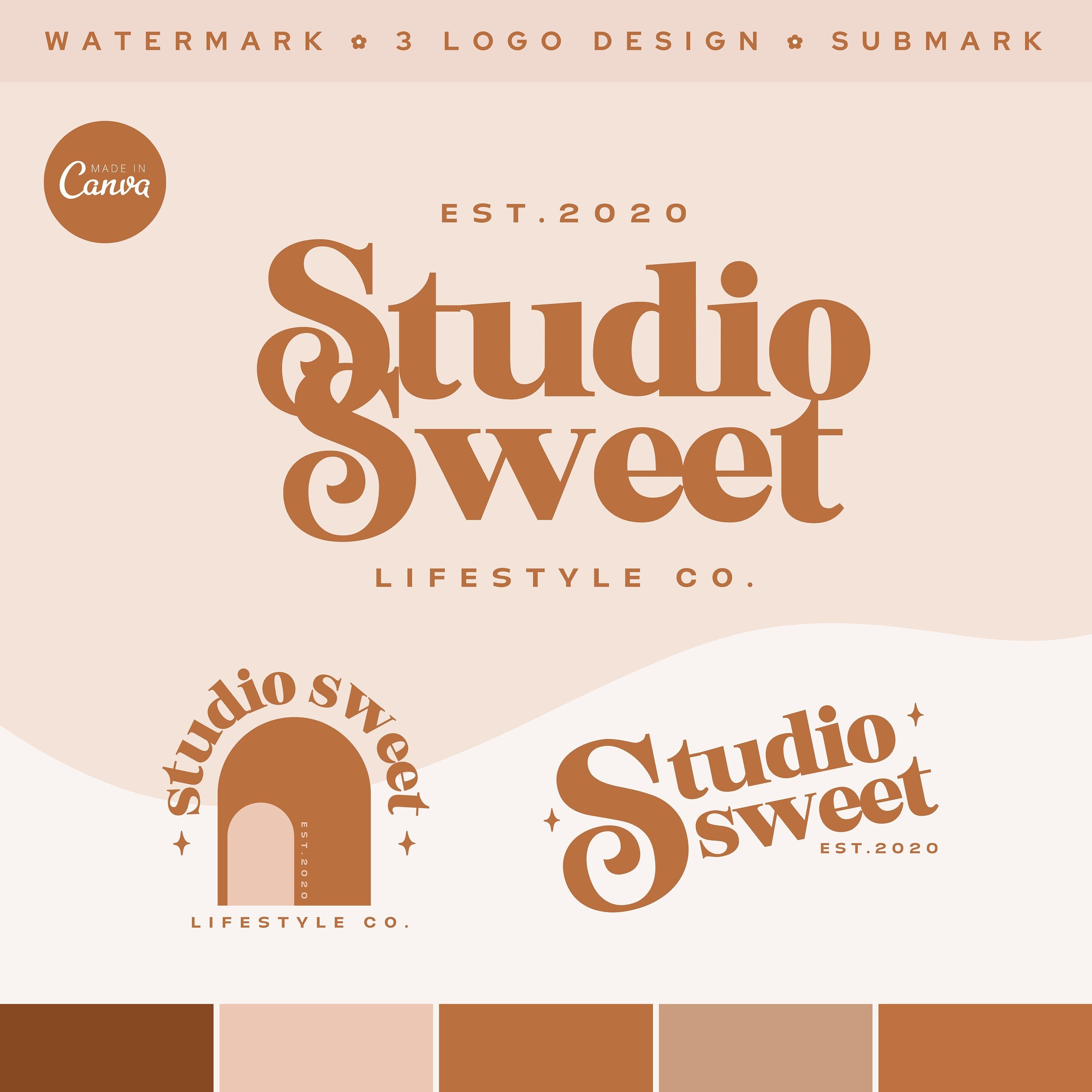 Editable Boho Logo Canva Template DIY Logo Design Fun Retro - Etsy