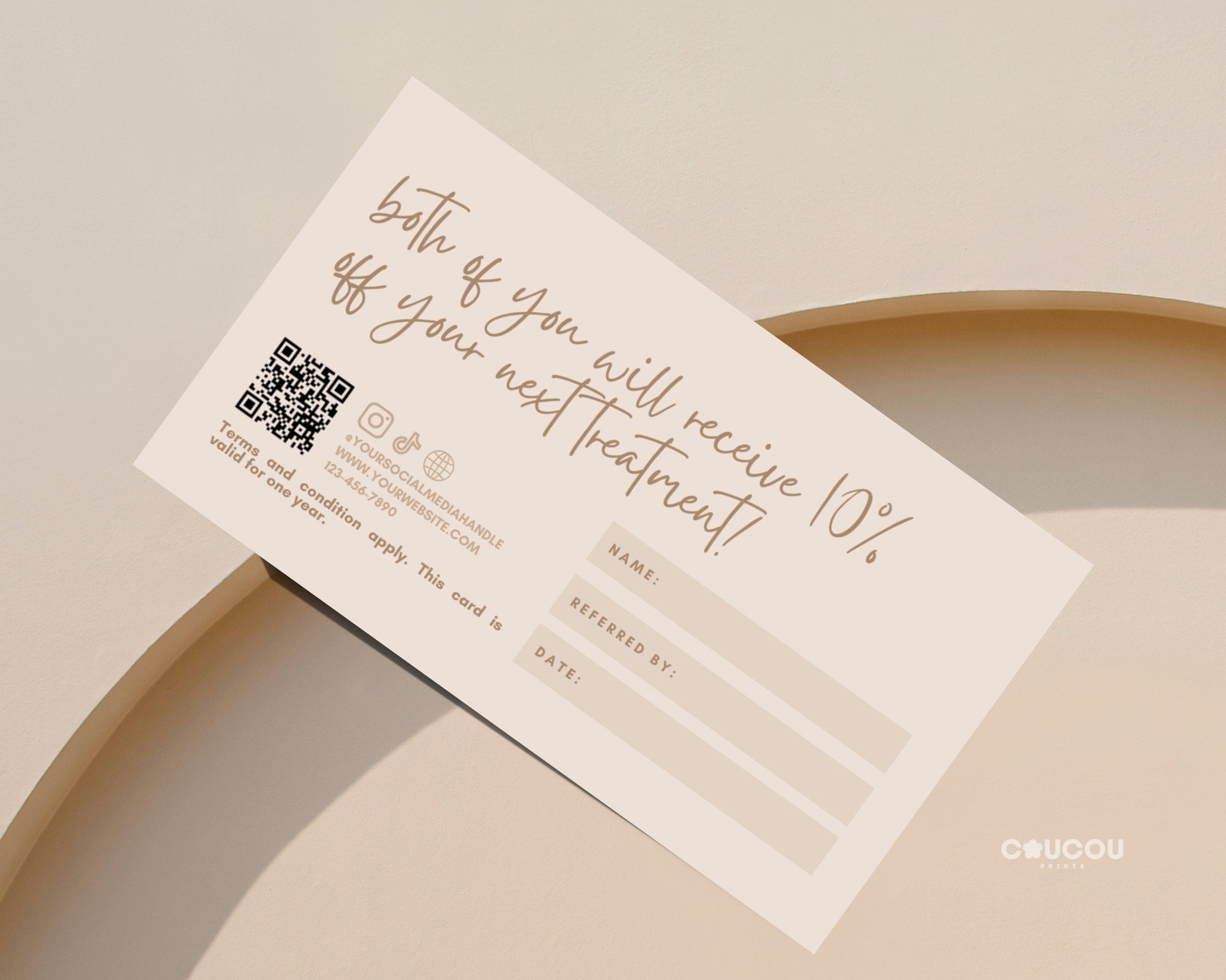 Refer a Friend Card Template, Customer Loyalty Referral Card, Modern ...
