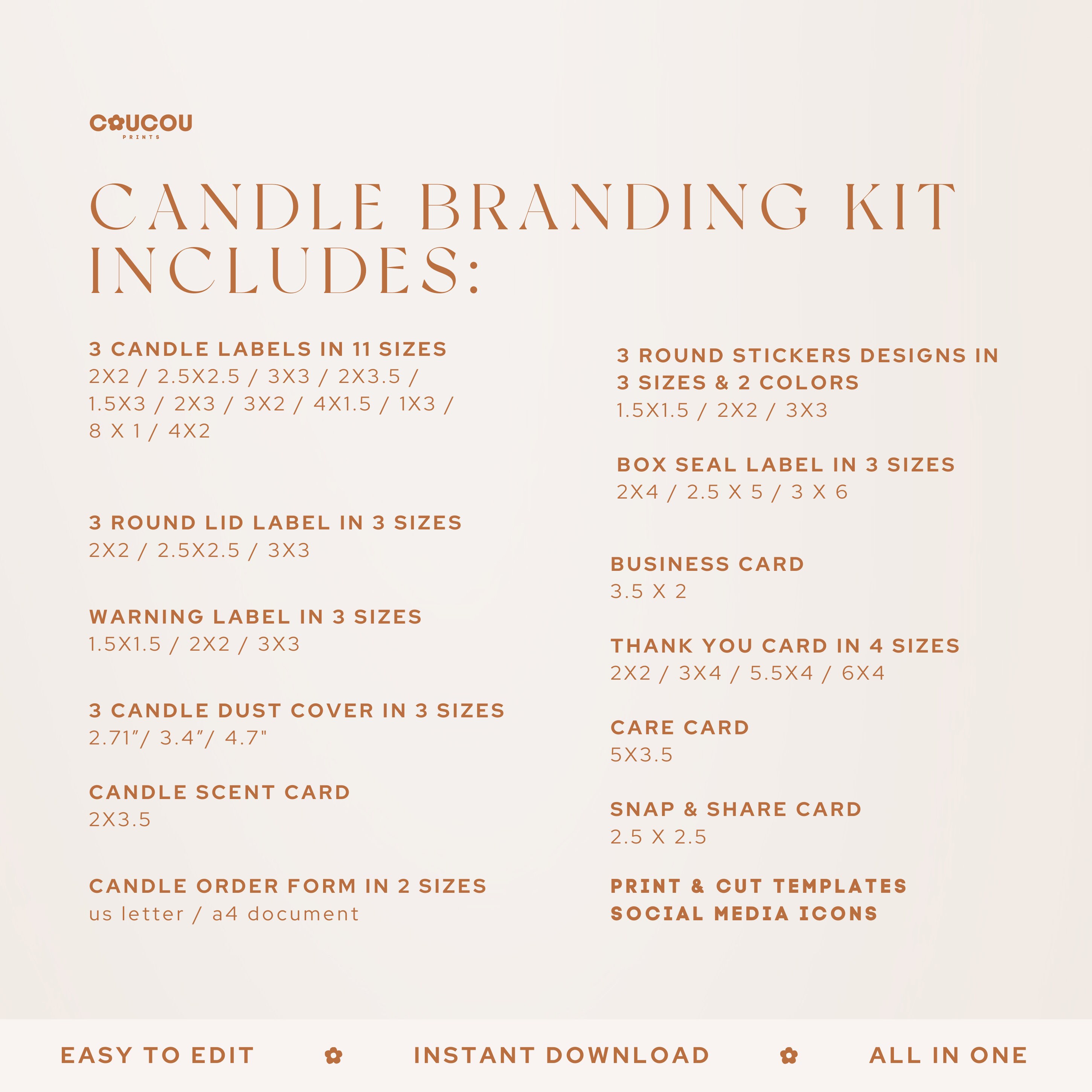 Candle Branding Kit Bundle, Editable Candle Making Starter Kit, DIY ...