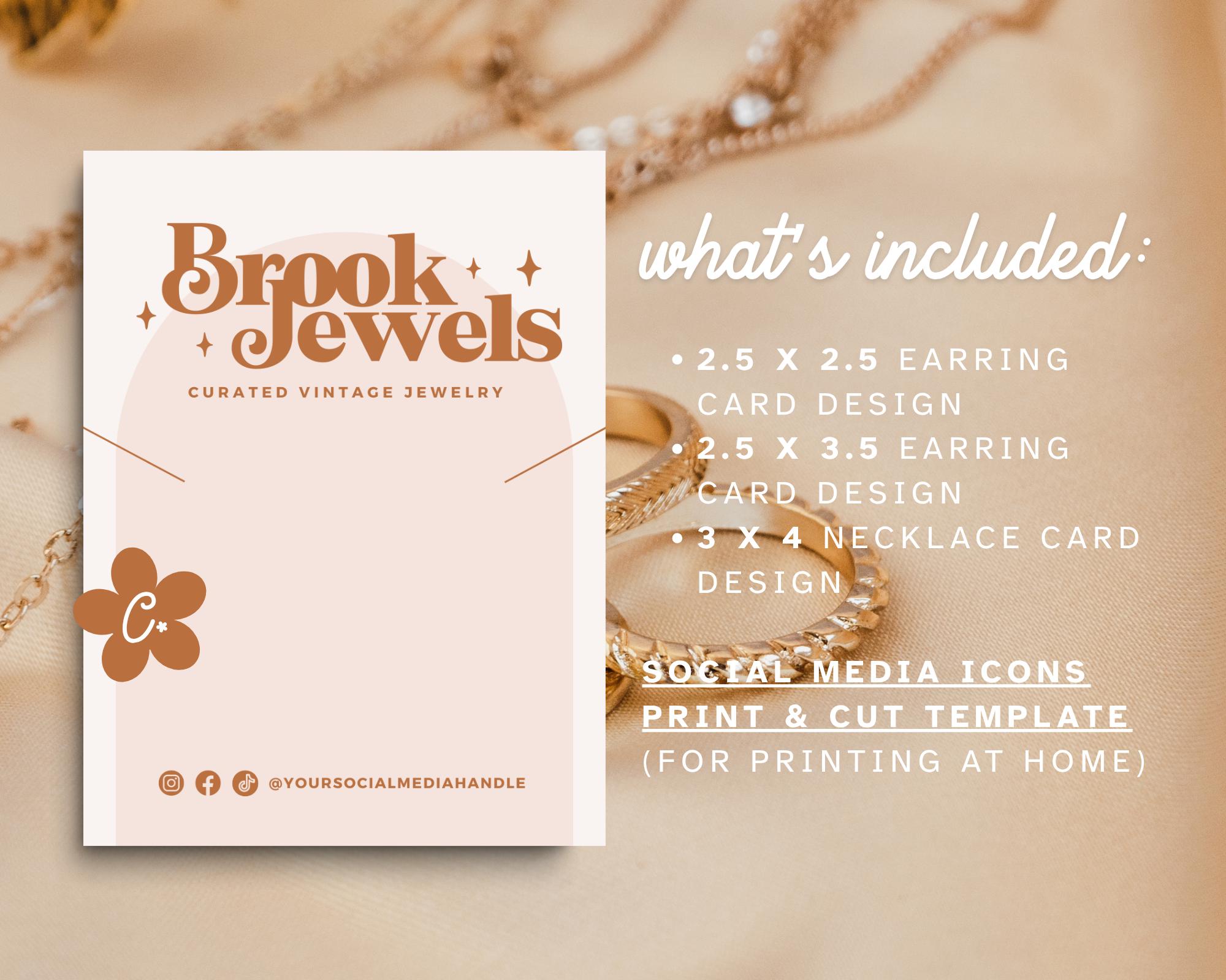 Custom Jewelry Display Card Template, Editable Earring Card Packaging ...