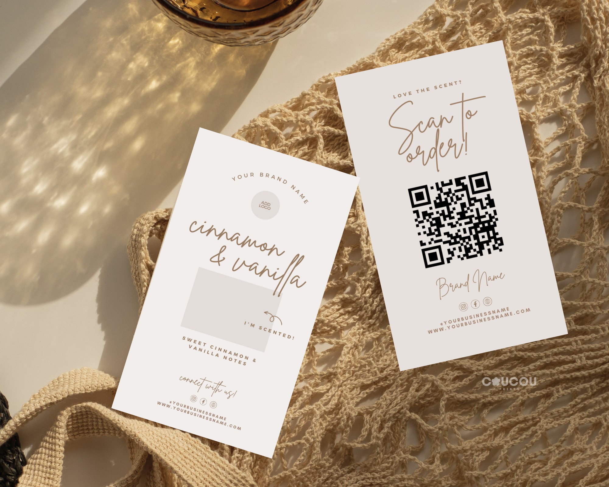 Candle Scent Card Template, Editable Candle Sample Cards, Fragrance ...