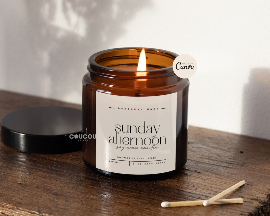 Minimalist Candle Label Designs Editable, Printable Candle Labels ...