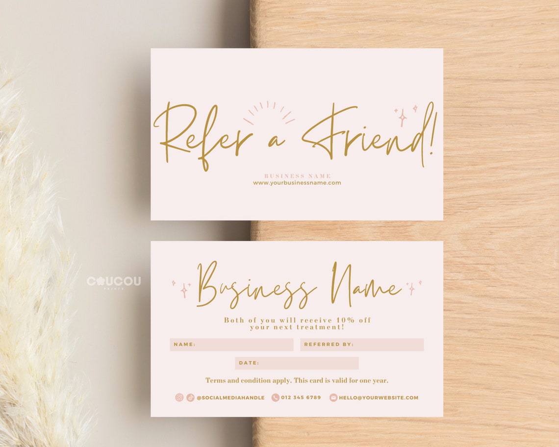Printable Referral Card Template, Editable Refer a Friend Card, Salon ...