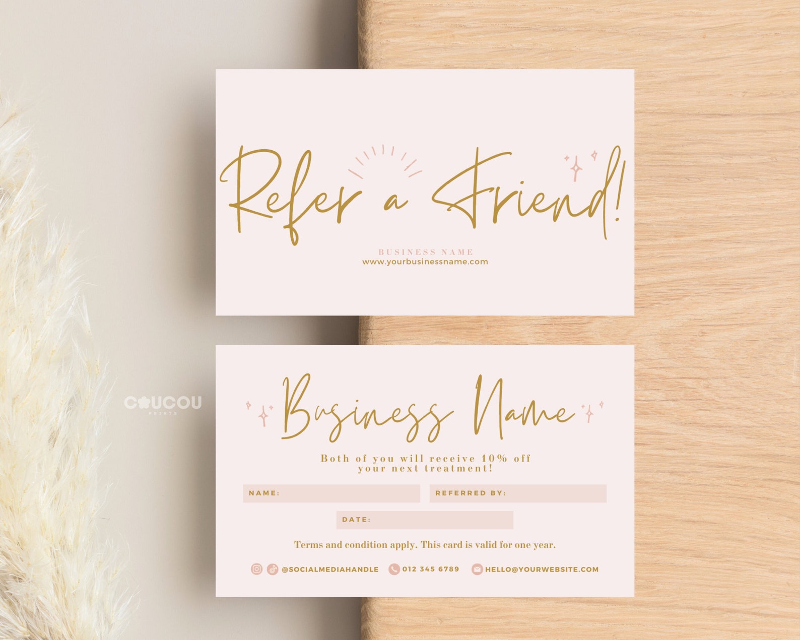 Printable Referral Card Template, Editable Refer a Friend Card, Salon ...
