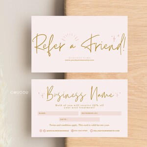 Printable Referral Card Template, Editable Refer a Friend Card, Salon ...