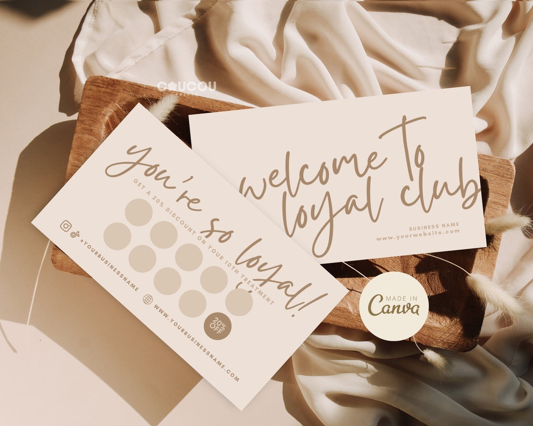 Editable Loyalty Card Template, Printable Rewards Card Design, Modern ...