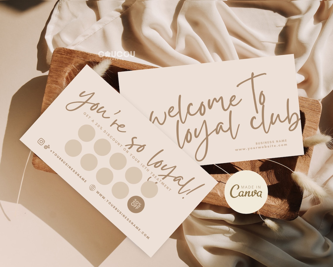 Editable Loyalty Card Template, Printable Rewards Card Design, Modern ...