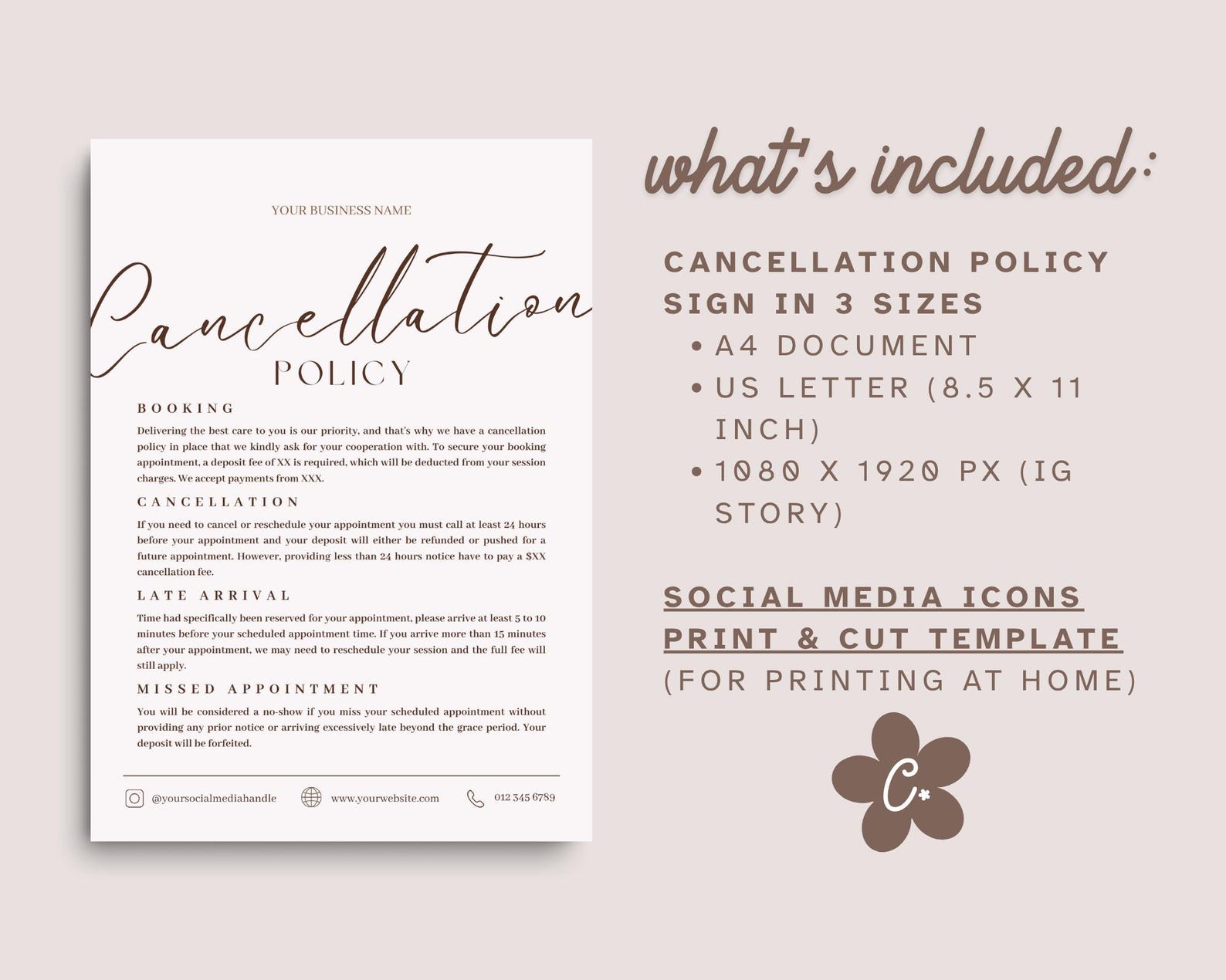 Editable Cancellation Policy Form, Modern Policy Template, Cancelation ...