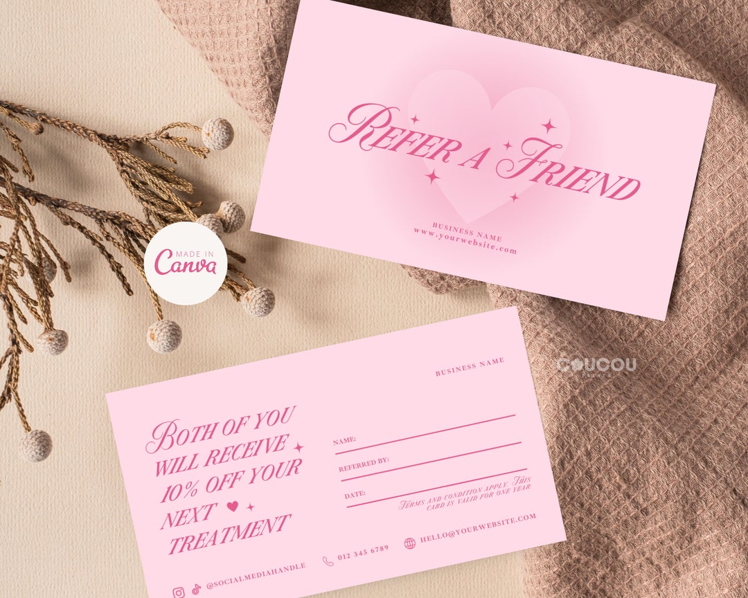 Referral Card Template, Printable Refer a Friend Template, Loyalty ...