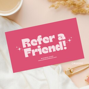 Referral Card Template, Refer a Friend Card, Loyalty Reward Card ...