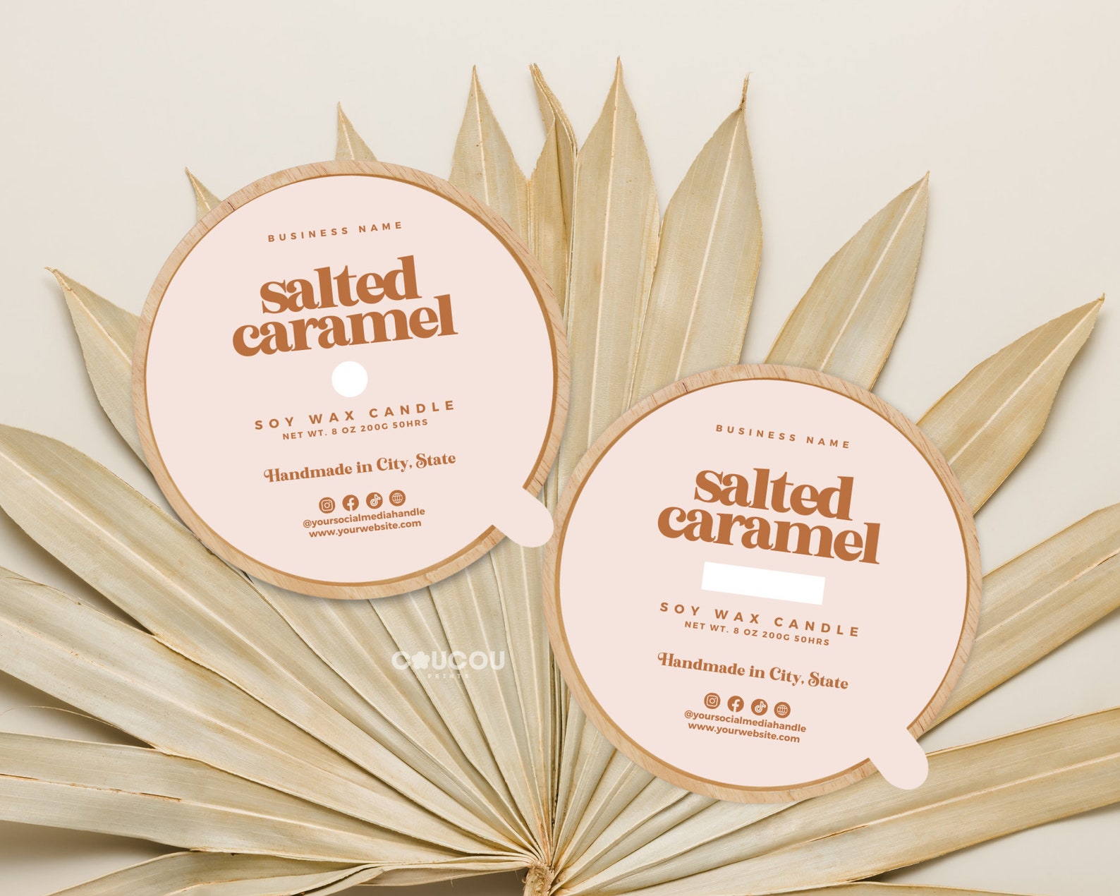 Editable Candle Dust Cover Template, Small Business Candle Label Canva ...