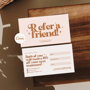 Editable Refer a Friend Card, Customer Loyalty Reward Card, Referral ...