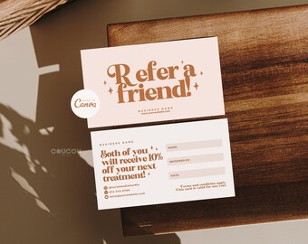 Printable Referral Card Template, Editable Refer a Friend Card, Salon ...