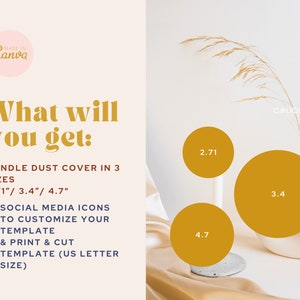 Candle Dust Cover Template, Printable Candle Label Canva Template ...