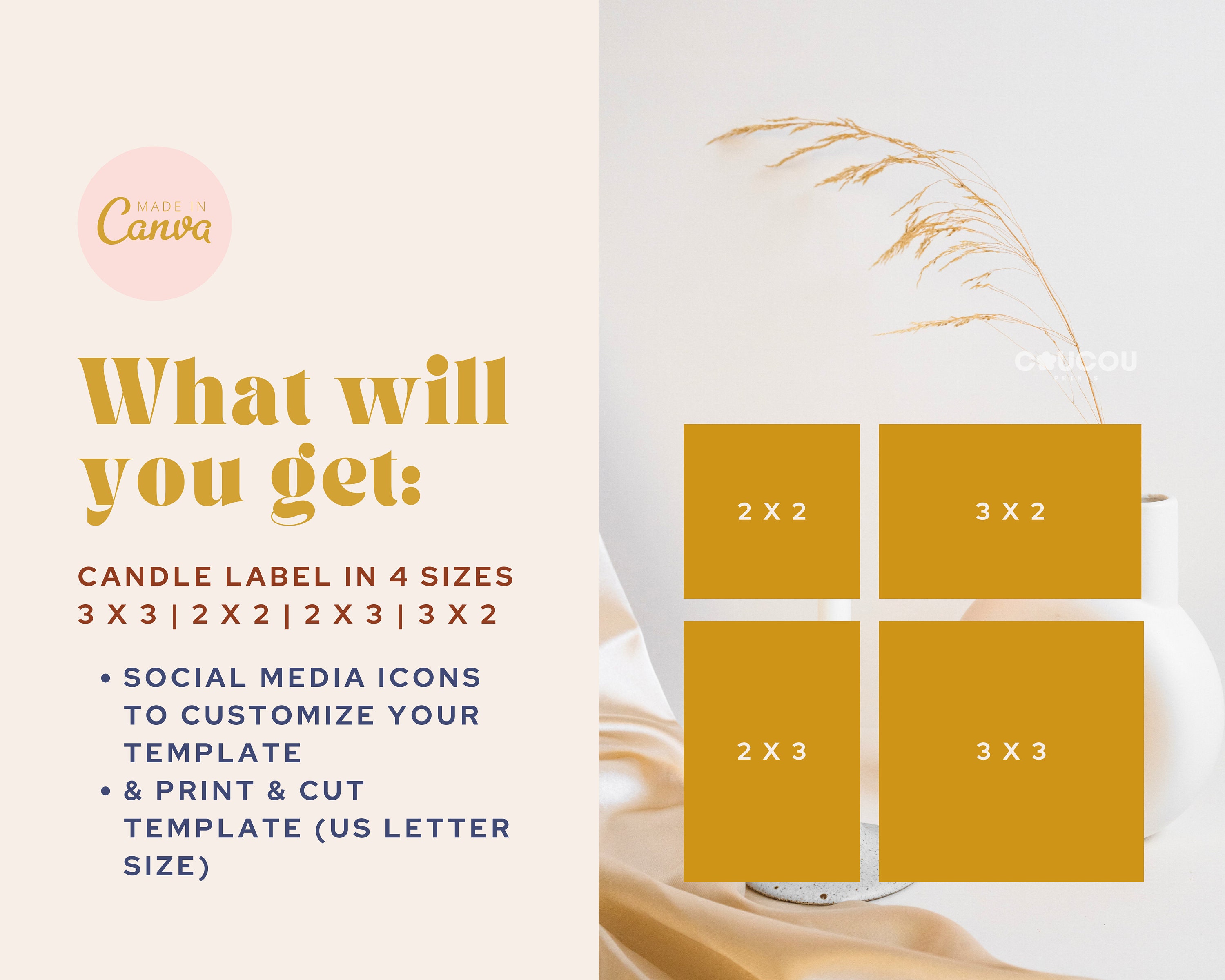 Modern Candle Label Template, Custom Candle Labels Design, Editable ...