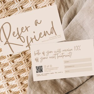 Refer a Friend Card Template, Customer Loyalty Referral Card, Modern ...