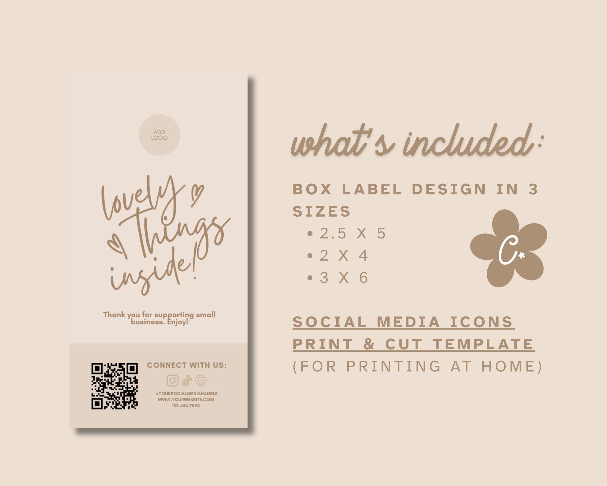 Box Label Template Canva, Editable Box Seal Label Design, Custom ...