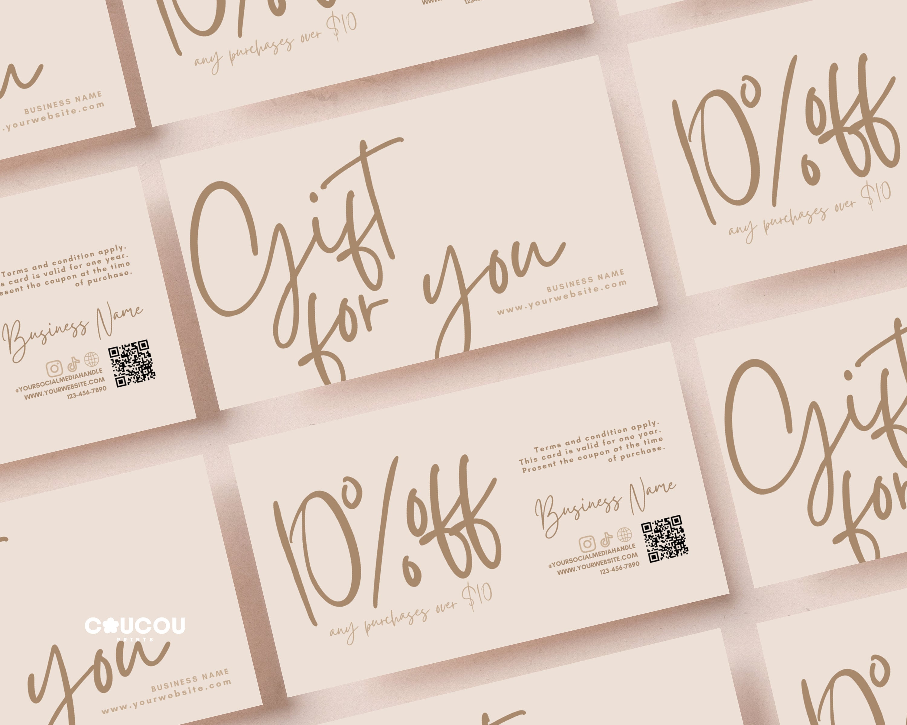 Editable Coupon Card Template, Business Coupon Canva Card, Printable ...