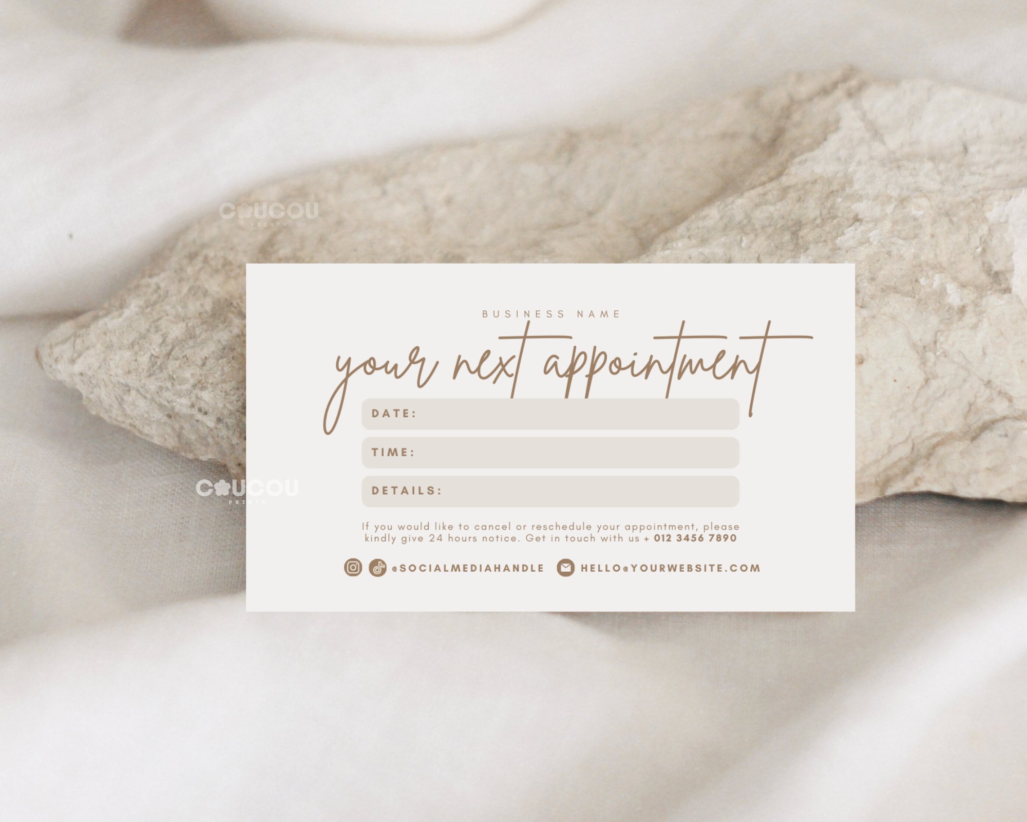 Appointment Card Template, Printable Booking Reminder, Custom Next ...