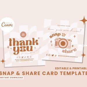 Retro Snap and Share Card Template, Editable Social Media Card, DIY ...