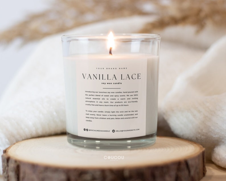 Editable Candle Label Template, Modern Candle Label Designs, Printable ...