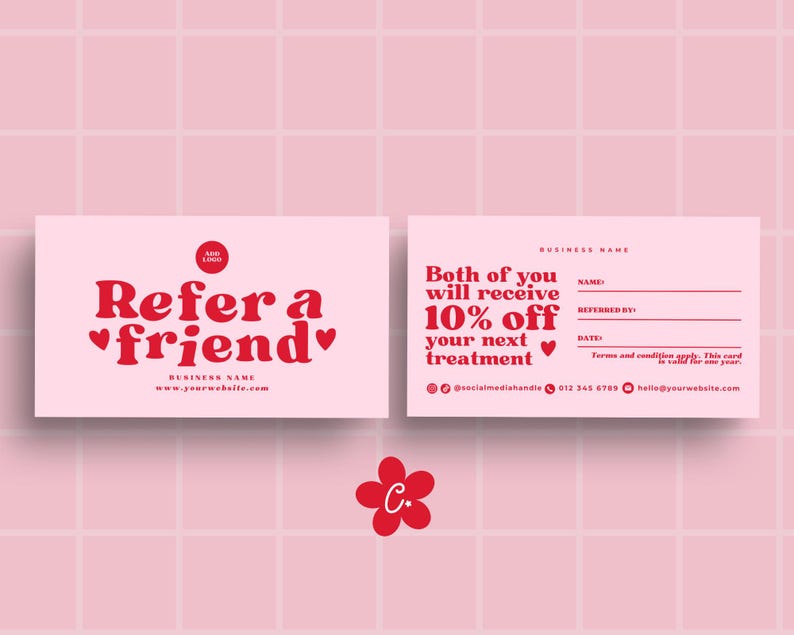 Editable Referral Card Template, Refer a Friend Template, Customer ...