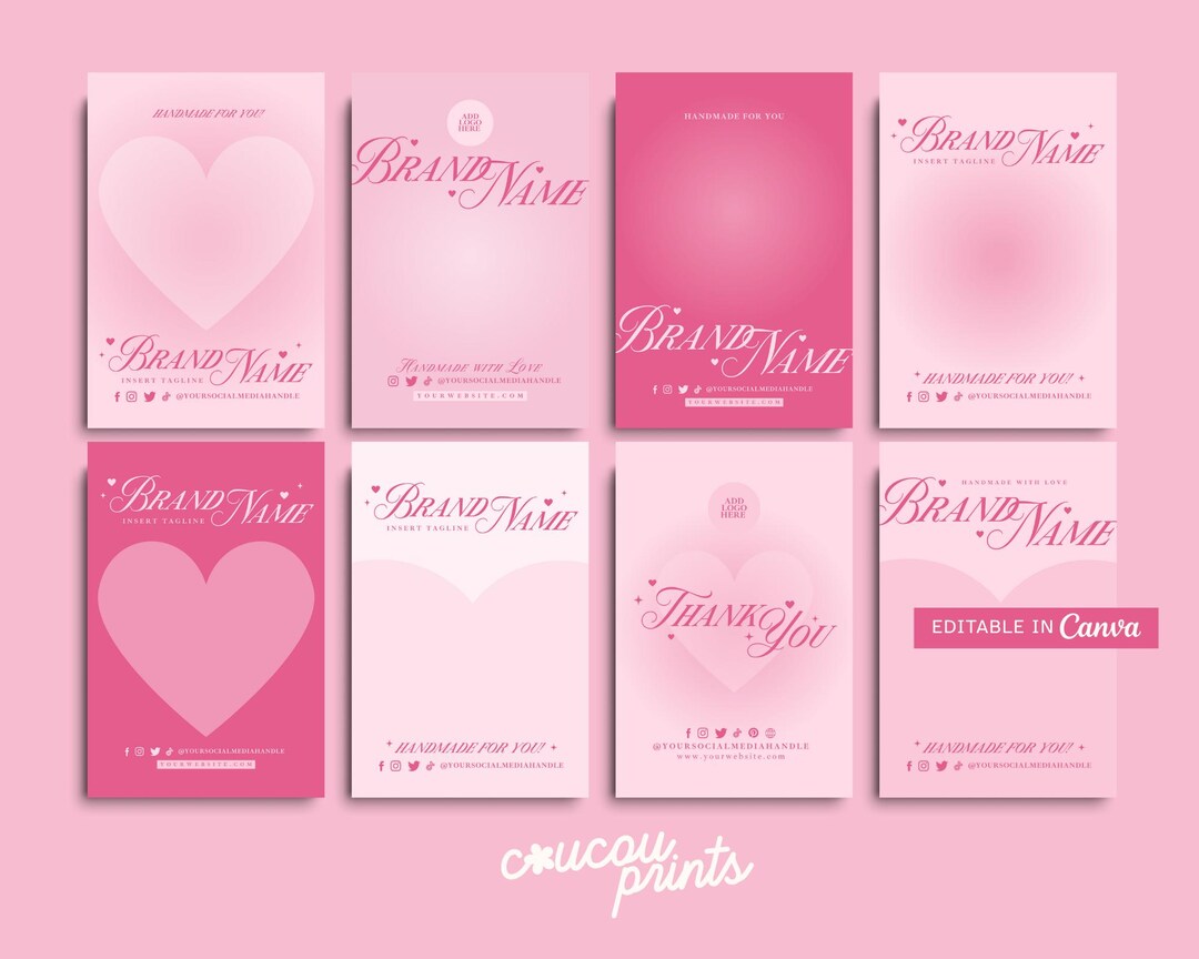 Pink Display Card Templates Canva, DIY Jewelry Product Display Cards ...