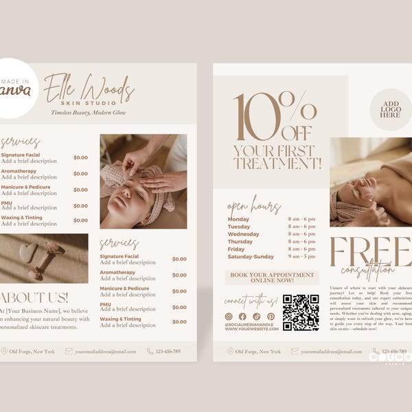 Pink Printable Esthetician Flyer, Esthetician Brochure Template ...