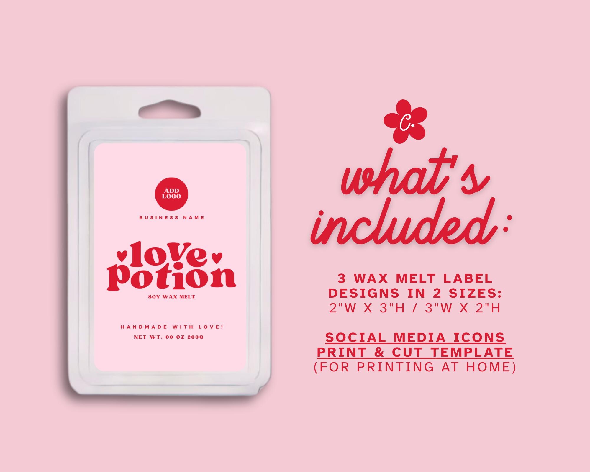Modern Wax Melt Label Template, Pink Custom Wax Tart Label Design, Pre ...