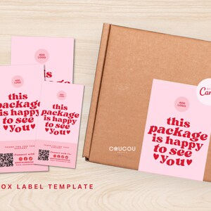 Box Label Template, Custom Package Label Sticker, Editable Branded ...